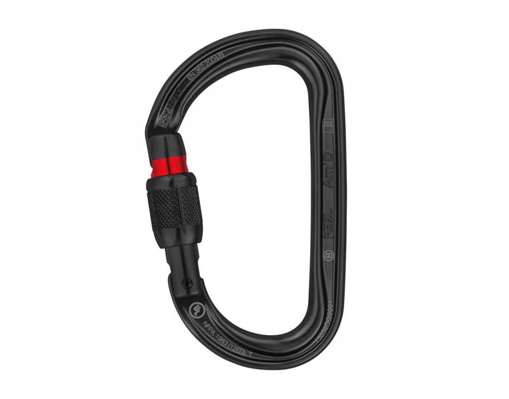 Petzl Am'D: Screw Lock Black | UK Rigging